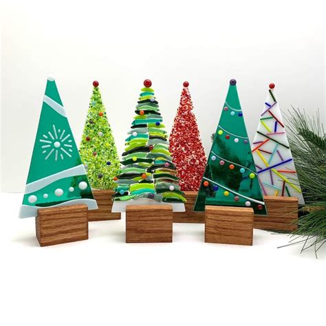Fused Glass Christmas Tree Christmas Display Piece Holiday Art