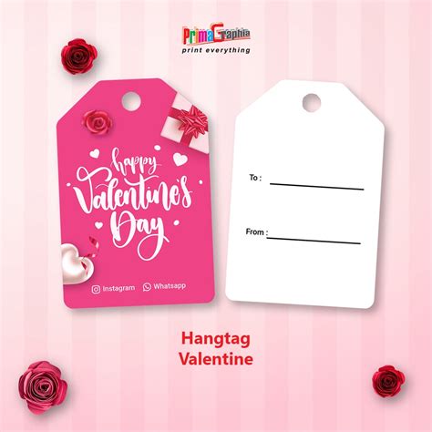 Jual Cetak Hang Tag Valentine Kotak 2 Sisi Custom Desain Template