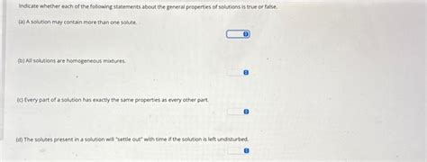 Solved A A Solution May Contain More Than One Solute B Chegg