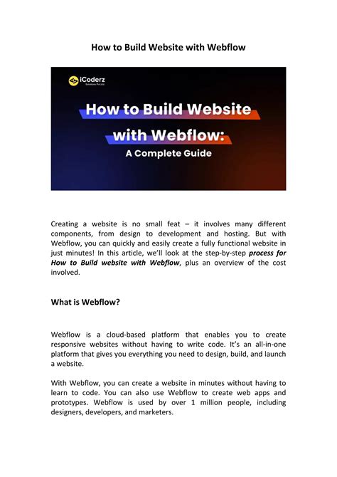 How To Build A Website With Webflow PDF Web Development Internet