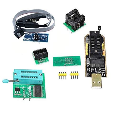 Koobook 1set Ch341a 24 25 Series Eeprom Flash Bios Usb Programmer Soic8 Sop8 Test Clip Spi Flash