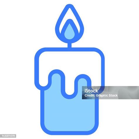 양초 플램 라이트 아이콘 간단한 디자인 블루 라인 아이콘 고급에 대한 스톡 벡터 아트 및 기타 이미지 고급 그라데이션
