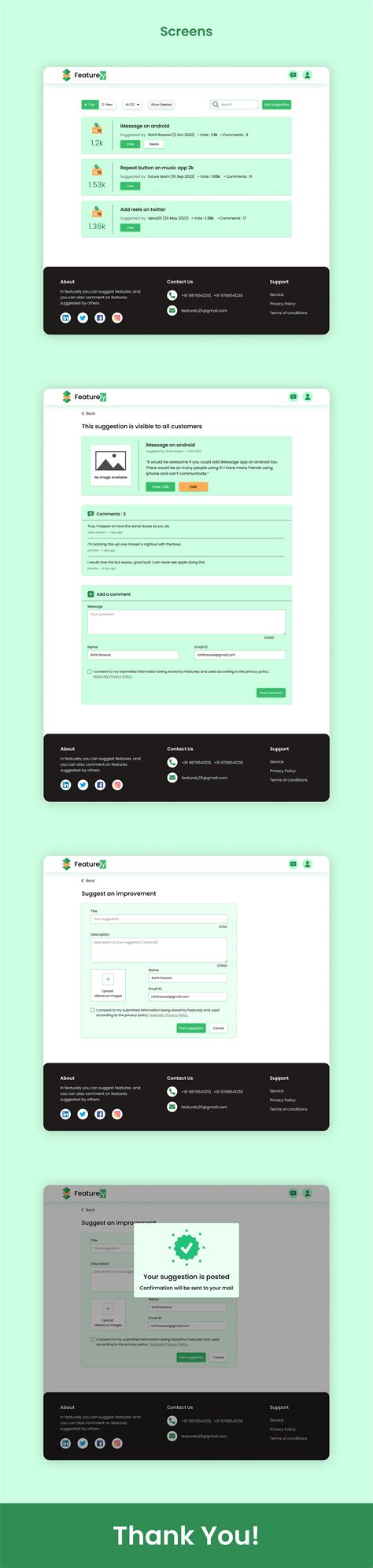 Feature Request Collection System On Behance