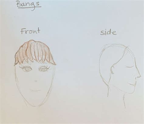 How To Draw Bangs Front View Side Basicdraw Com