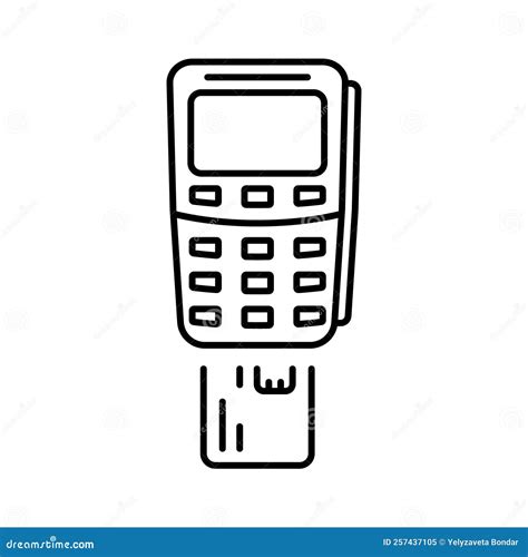 Pay By Inserted Card In Pos Financial Bank Transaction Line Icon