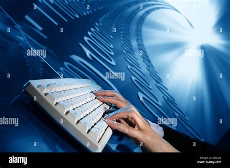 Businessman Input Data Information On Keyboard Stock Photo Alamy