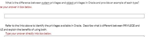 Solved What Is The Difference Between System Privileges And Object