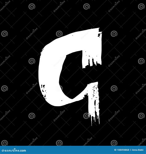 Letra G Manuscrito Por El Cepillo Seco Fuente De Movimientos Spera Ilustraci N Del Vector