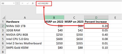 Ways To Calculate Percentage Increase In Microsoft Excel How To Excel
