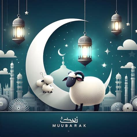 A Sheep With A Moon And A Moon With The Words The Name On It Premium