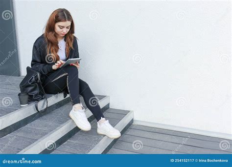 A Beautiful Babe Girl Using A Computer Laptop Stock Image Image Of Female Workplace