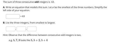 Solved The Sum Of Three Consecutive Odd Integers Is A Chegg