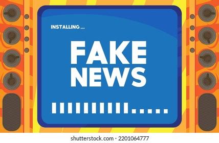 Cartoon Computer Word Fake News Message Stock Vector Royalty Free