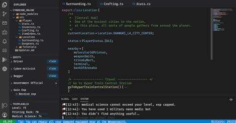Cybercodeonline Cyberpunk Text Mmo Rpg Built With Reactjs And Typescript