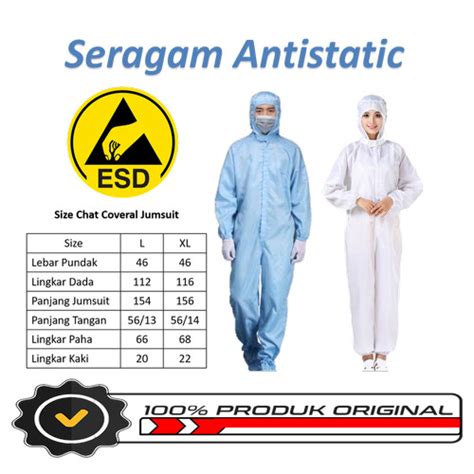 Promo Baju Antistatic Coverall Antistatic Jumpsuit With Hood Baju Clean