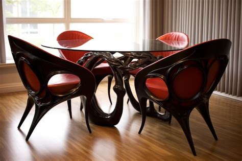 Premium Ai Image Designer Table With Chairs Generative Ai