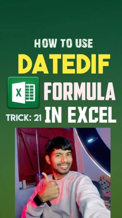 How To Use Datedif Formula In Excel Excel Excelshortcuts Exceltips