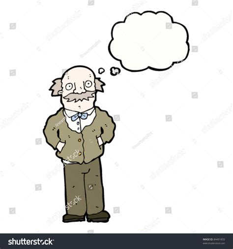 Cartoon Old Man Thinking Stock Vector Royalty Free 84491833
