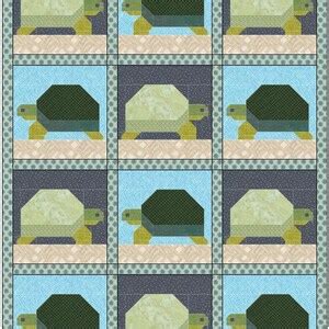 Tortoise Turtle Quilt Block Pdf Pattern Etsy