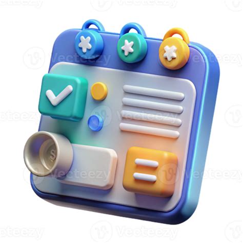 3d Colorful Ui Design Task Management App 56410105 Png