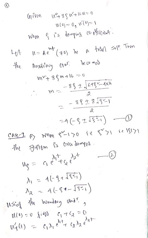 [solved] Damping Second Order Differential Equation The Solution To The Course Hero