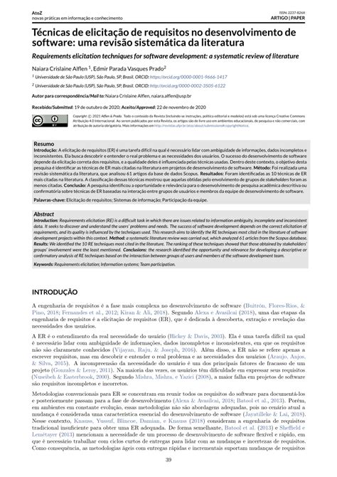 PDF Técnicas de elicitação de requisitos no desenvolvimento de