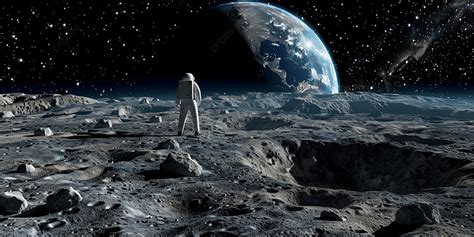 달 표면을 탐험하는 우주비행사 우주 비행사 달 달 표면 배경 일러스트 및 사진 무료 다운로드 Pngtree