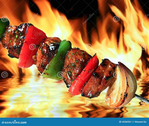 Pork Barbecue Stock Image Image Of Cuisine Fire Gourmet 4536551