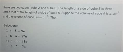 Solved There Are Two Cubes Cube A And Cube B Chegg Com