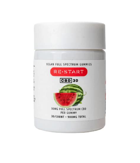 CBD Full Spectrum 30MG Gummies Watermelon - RESTART CBD & THC