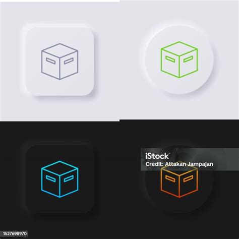 상자 아이콘 세트 웹 디자인을 위한 다색 뉴모피즘 버튼 소프트 Ui 디자인 응용 프로그램 Ui 등 아이콘 세트 버튼 벡터 공급망에 대한 스톡 벡터 아트 및 기타 이미지