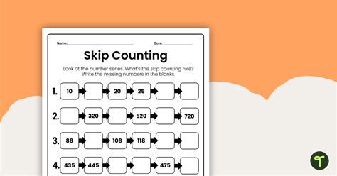 skip counting worksheets fill in the blanks teach starter