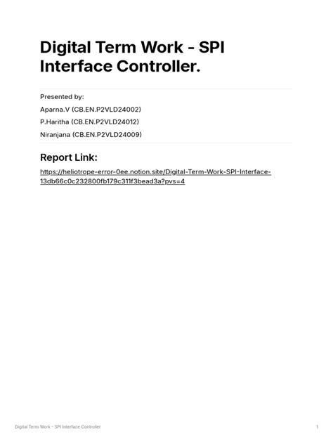 Group 1 Spi Interface Report Pdf