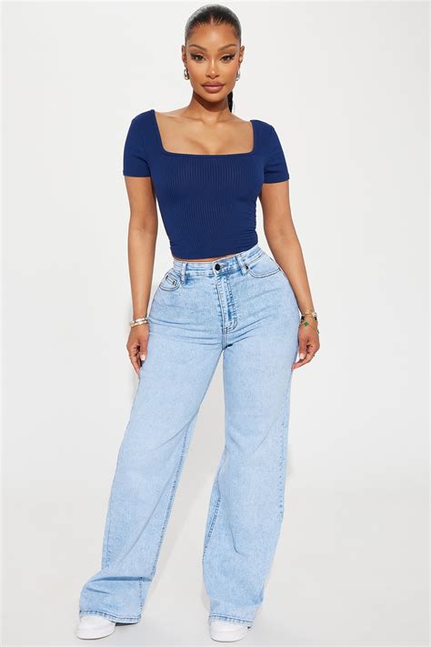 Make My Day Stretch Wide Leg Jeans Light Wash Fashion Nova