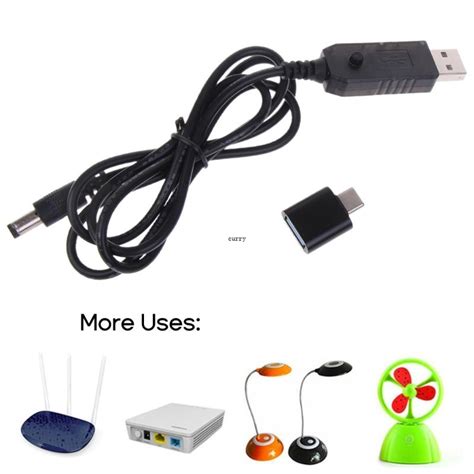 สายเคเบิลแปลง Usb Typec เป็น Dc Boost 5v เป็น 9v 12v ปรับได้ หน้าจอ Led