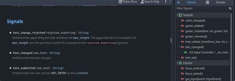 Textedit Signal Does Not Exist Or Is Implemented Yet Ingame Docs Say It Does Exist · Issue