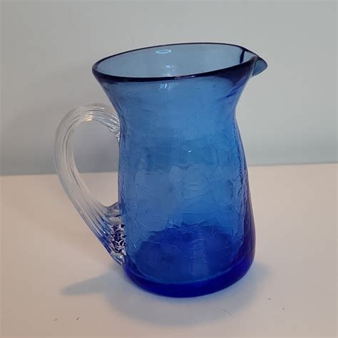 Pilgrim Glass Accents Vintage Pilgrim Blue Crackle Glass Mini