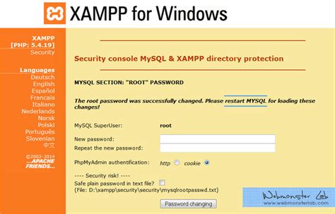 Database Password Localhost Xampp Wml