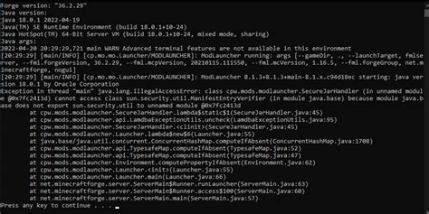 A Java Update Popped Up Today After I Updated My Java I Couldn T Run My Modded Mc Server With