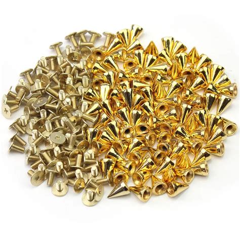 100PCS Gold Color Spikes Cone Studs DIY Studs And Spikes Studs And