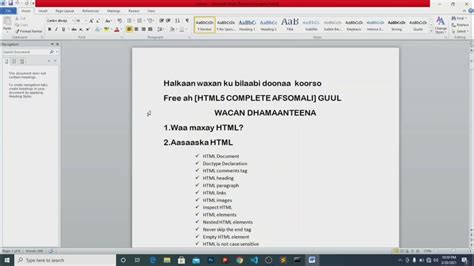 Html5 Crash Course Beginner Afsomali Part One Youtube