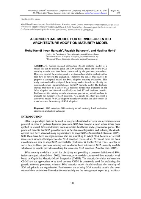 Pdf A Conceptual Model For Service Oriented Architecture Adoption