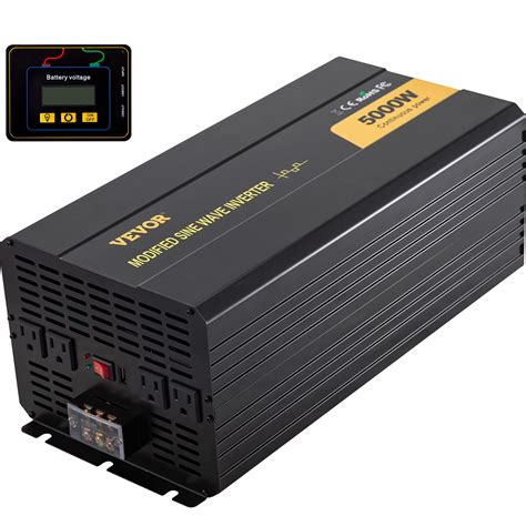 Vevor Power Inverter 5000w Modified Sine Wave Inverter Dc 12v To Ac