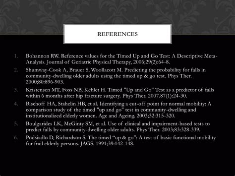 The Tug Test Timed Up And Go To Predict Falls Risk Pptx