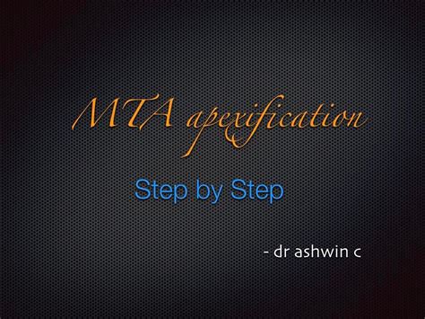 Ashwinendo A Case Of Mta Apexification Mta
