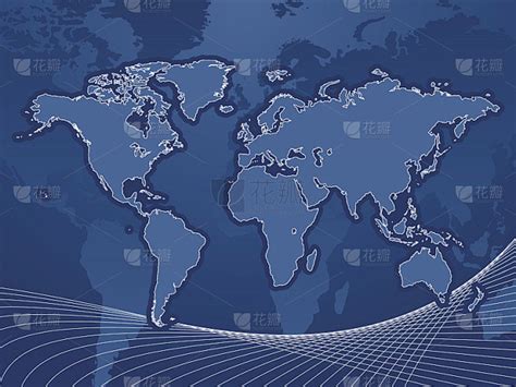 电子蓝色世界地图 矢量and 