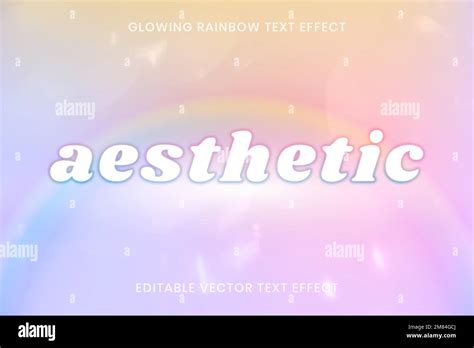 Glowing Rainbow Text Effect Vector Editable Template Stock Vector Image
