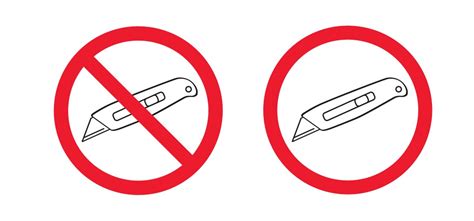 No Work Knives Do Not Disassemble Prohibition Vector Image