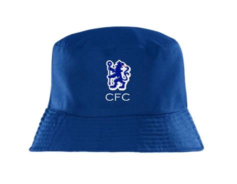 Chelsea Fc Bucket Hat Lion White Blue Black Football Etsy Uk
