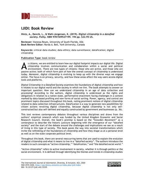 Pdf Digital Citizenship In A Datafied Society